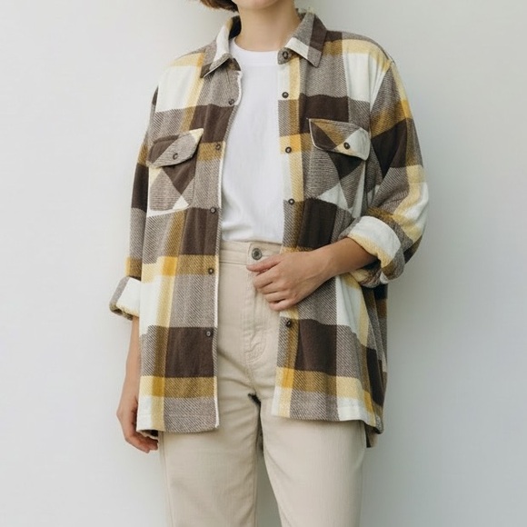 Better Unsaid | Tops | Nwt Better Unsaid Eve Plaid Fleece Shacket Brown ...